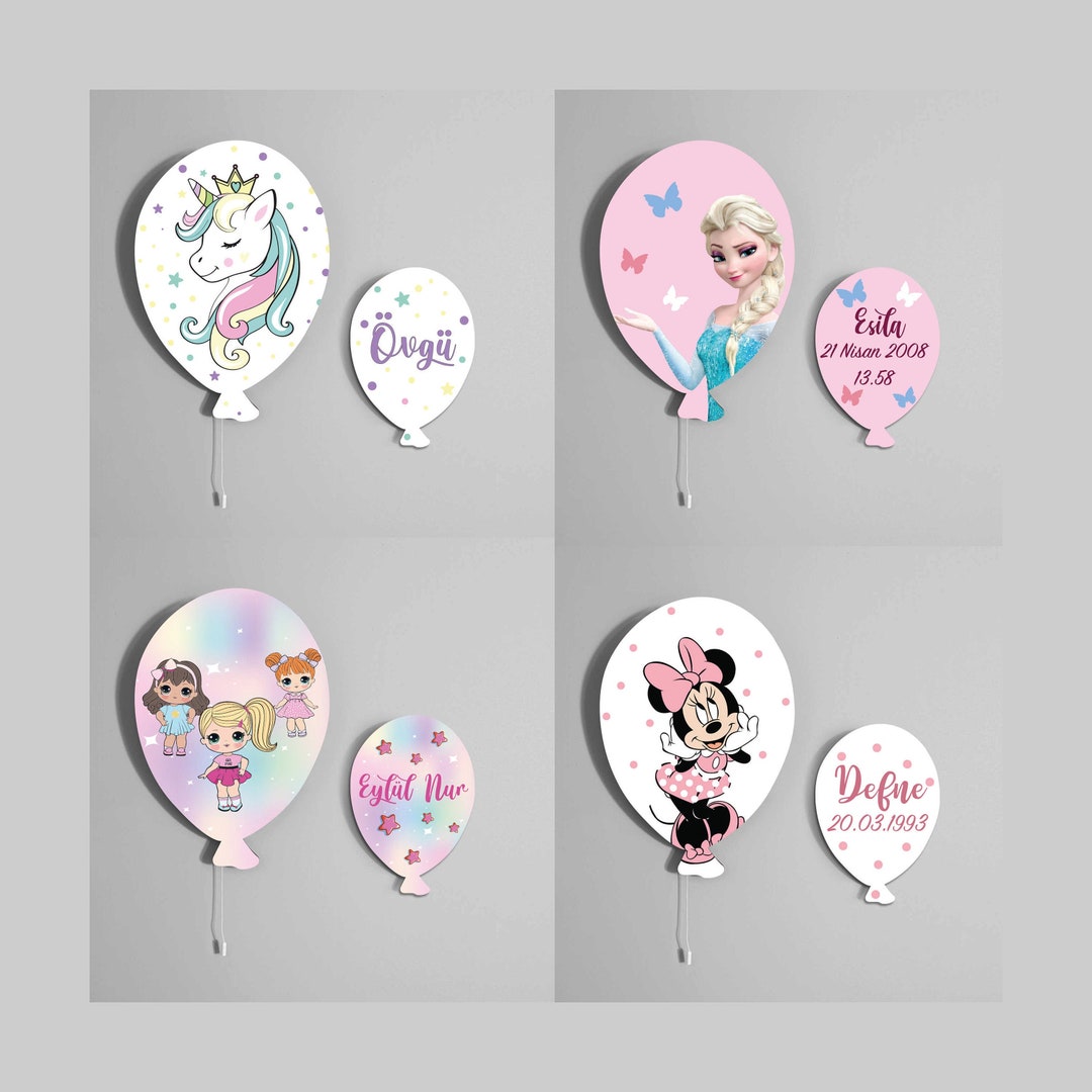 Personalized Nursery Balloon Lamp Set: Custom Name Kids Room Decor - Etsy