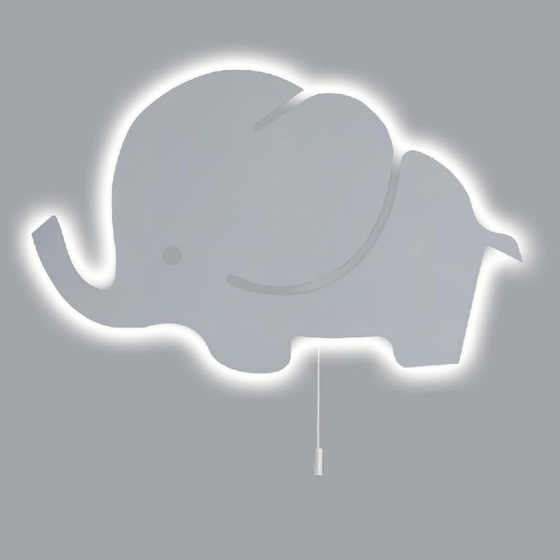 Elephant Wall Light Nursery Lighting Wooden Nightlight for - Etsy