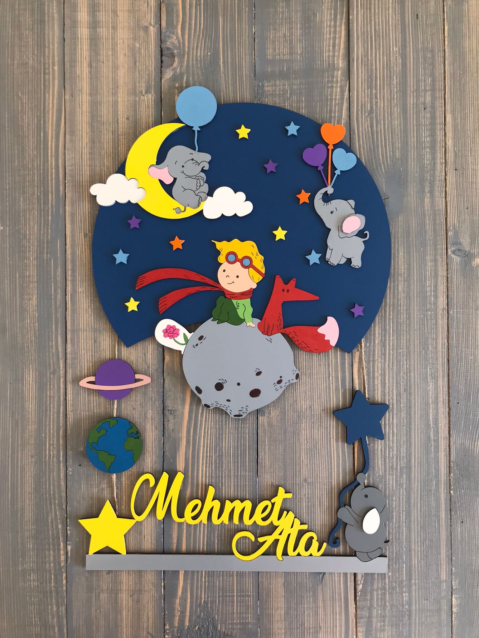 Little Prince Name Sign Kids Room Door Decor Animal Nursery - Etsy Canada