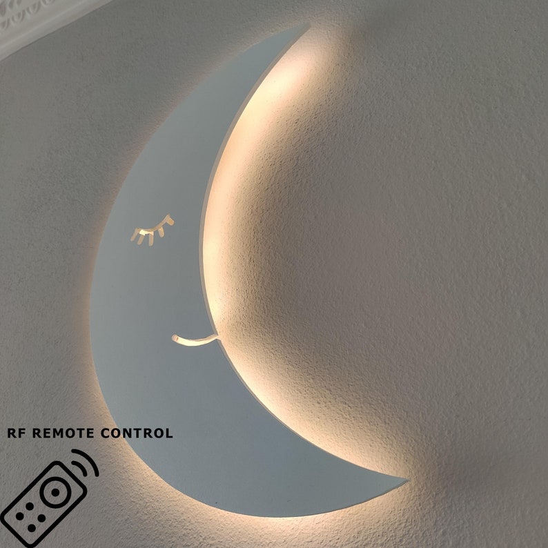 Remote Control Moon Wall Light: Nursery Decor (15,7x11,8 Inches) - Etsy