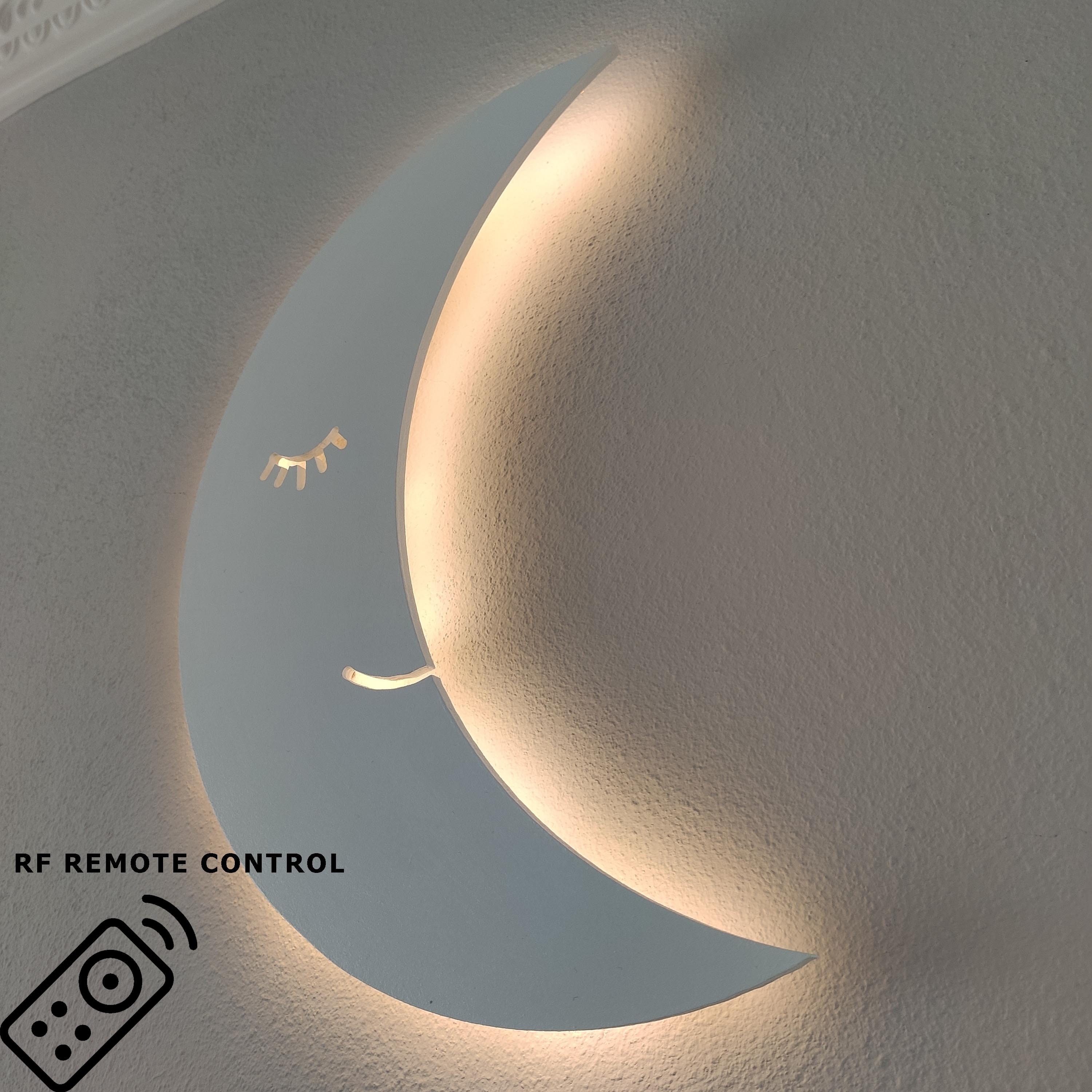 Remote Control Moon Wall Light: Nursery Decor (15,7x11,8 Inches) - Etsy