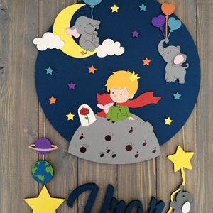 Little Prince Name Sign Kids Room Door Decor Animal Nursery Wall Light ...