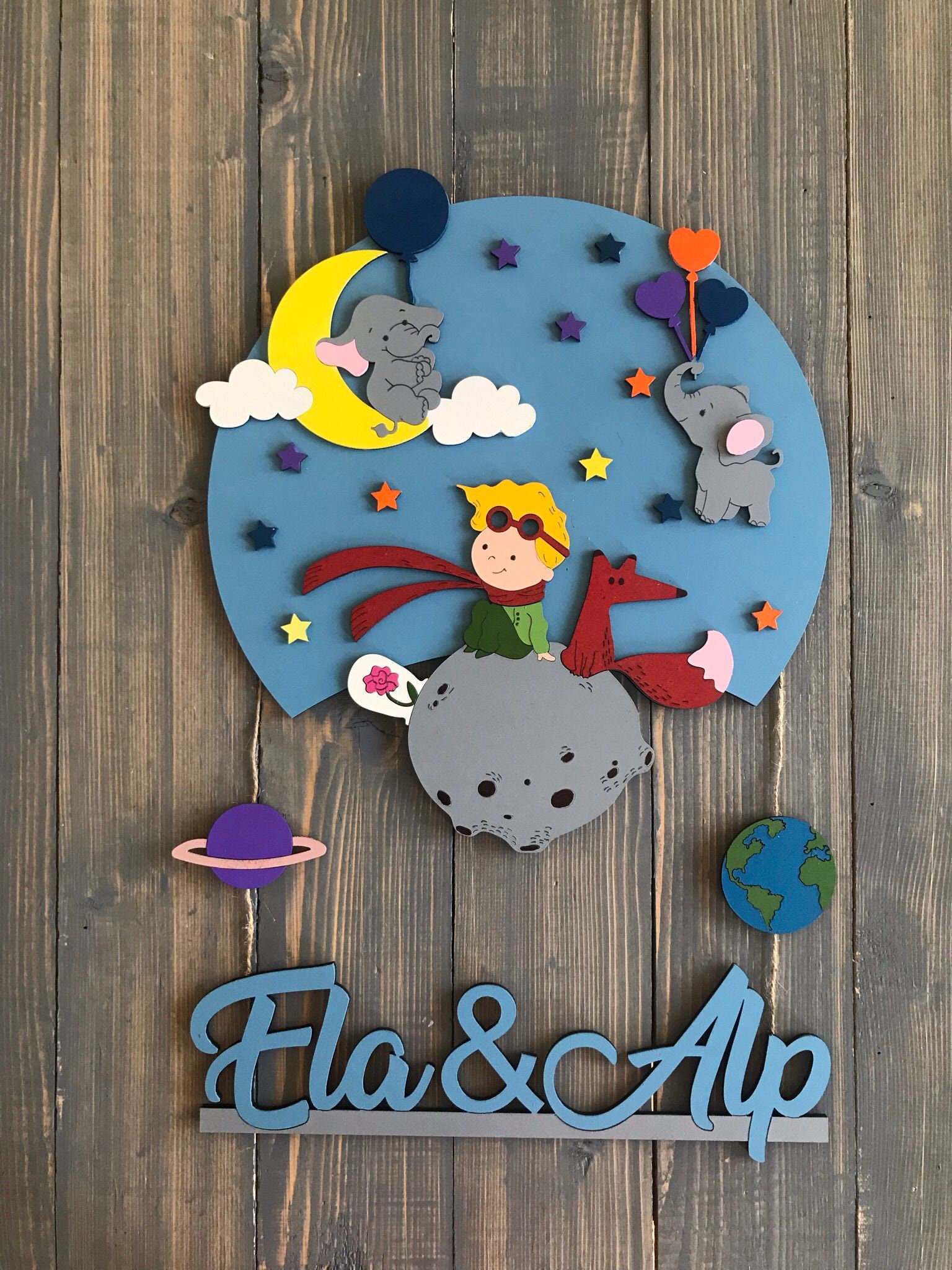 Little Prince Name Sign Kids Room Door Decor Animal Nursery - Etsy Canada