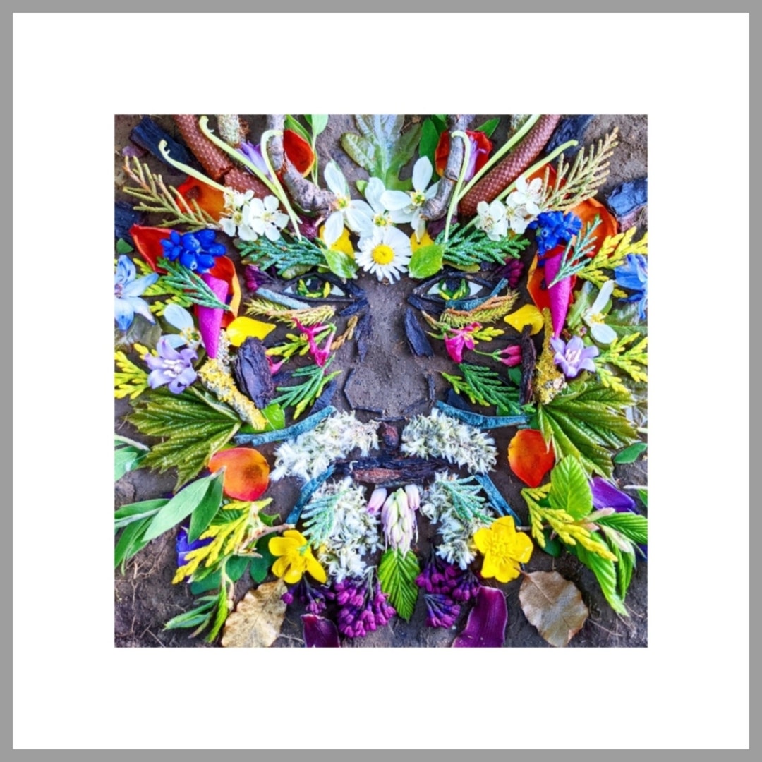 MOUNTED & Signed 'rainbow Green Man' Print. Original Artwork by Hannah ...