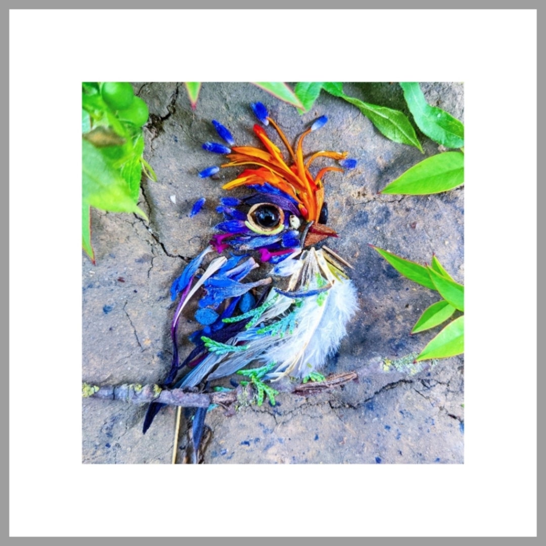 MOUNTED & Signed 'crowned Bird' Print. Original Artwork by Hannah ...