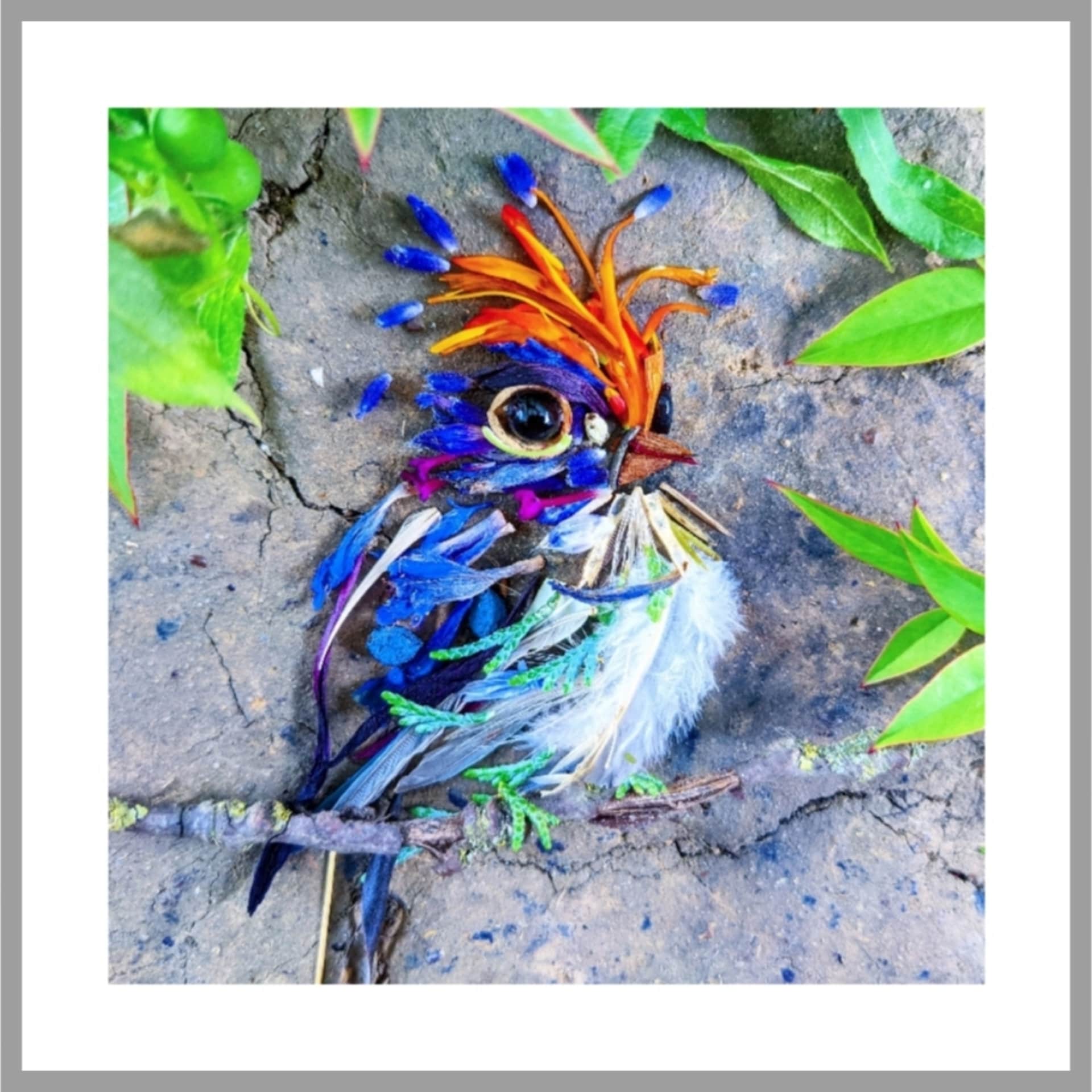 MOUNTED & Signed 'crowned Bird' Print. Original Artwork by Hannah ...