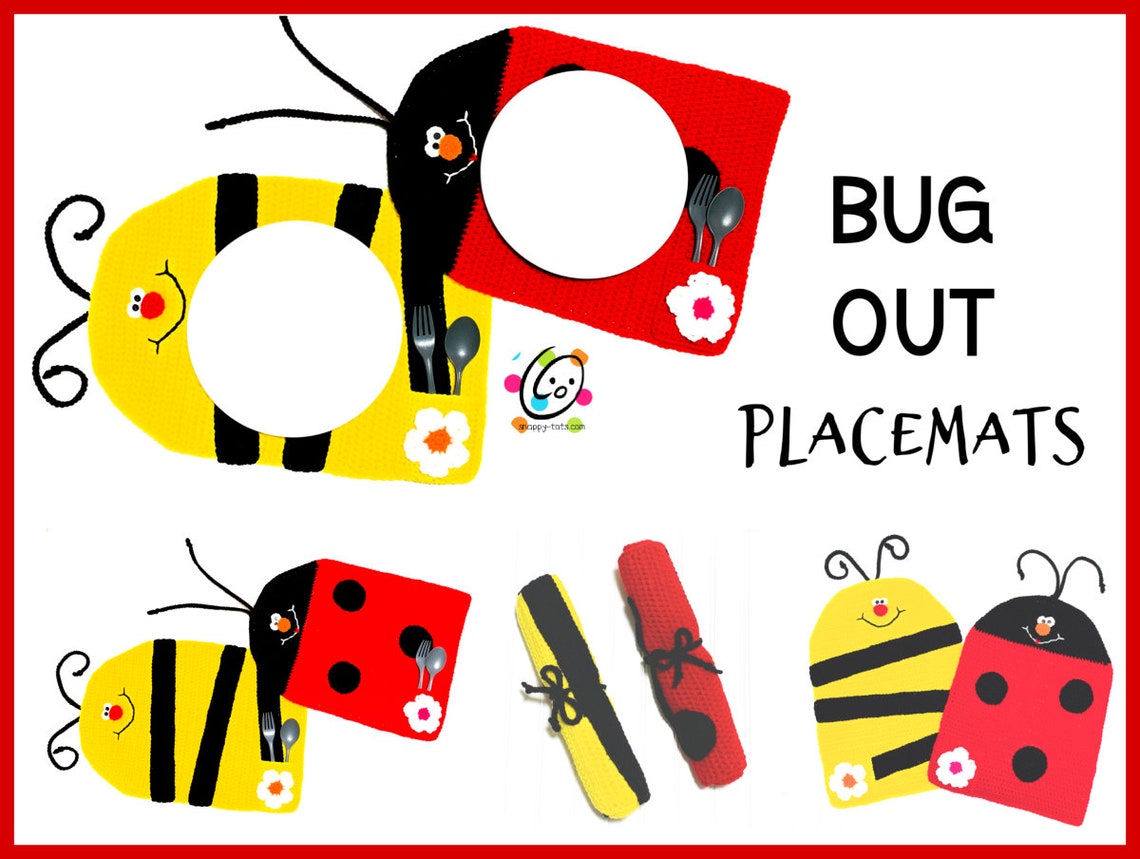 Bug Out Placemats, Flags, and More Crochet Pattern Pack - Etsy