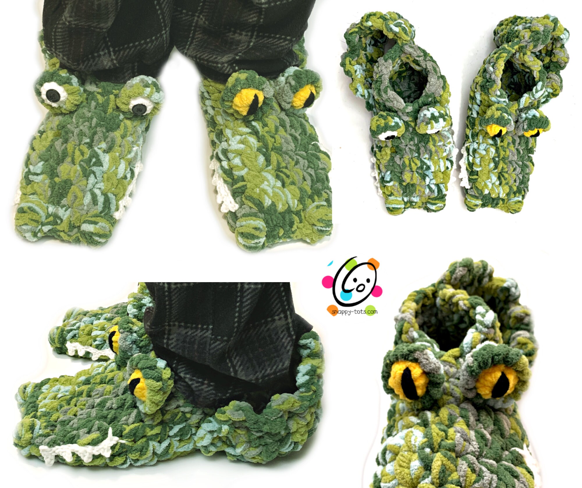 Alligator Slippers Crochet Pattern - Etsy