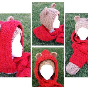 Hooded Bear Scarf Crochet PATTERN - Etsy