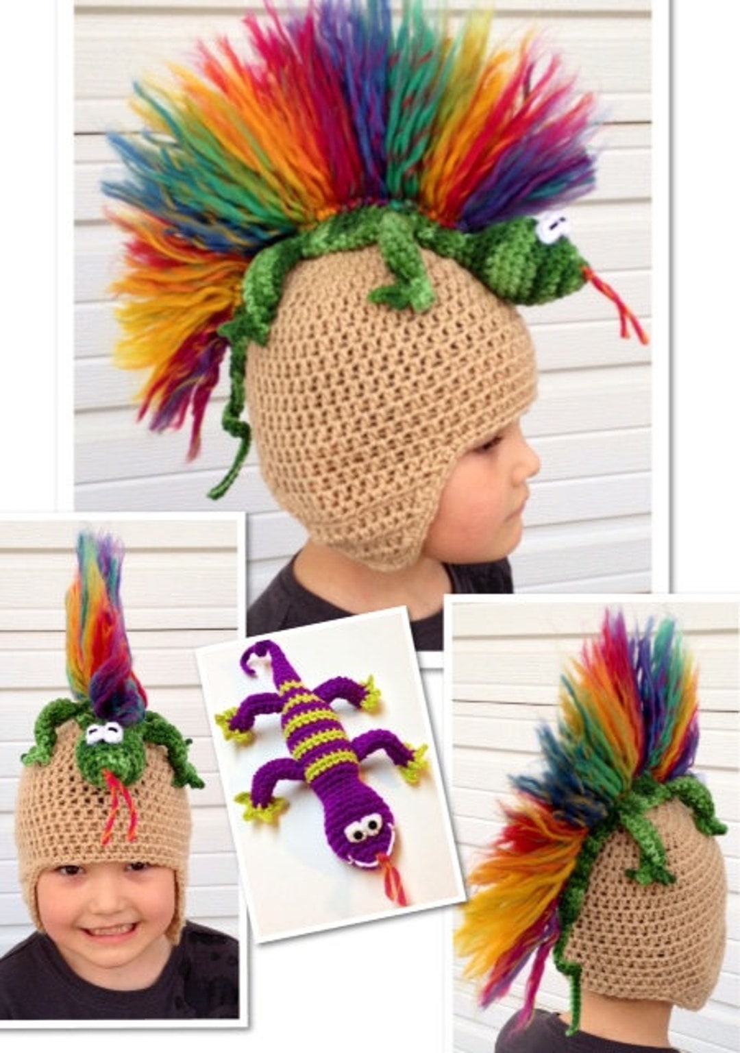 Greg the Gecko Hat and Stuffie Crochet PATTERN - Etsy