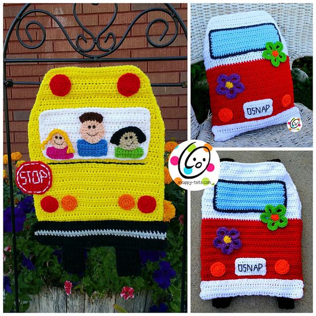 Bus Flag, Pillow, and Bag Crochet Pattern Pack - Etsy