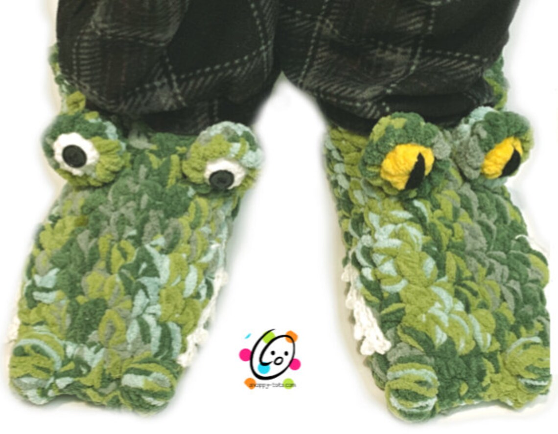 Alligator Slippers Crochet Pattern - Etsy