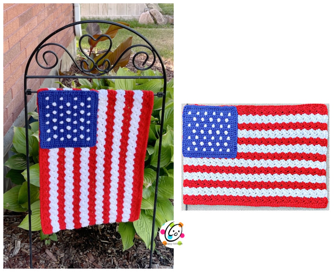 USA Garden Flag Wall Decor Crochet Pattern - Etsy