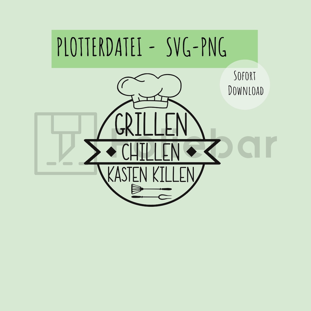 Plotter File Grill Chill Box Kill, Svg, Png, Instant Download, Plotter ...