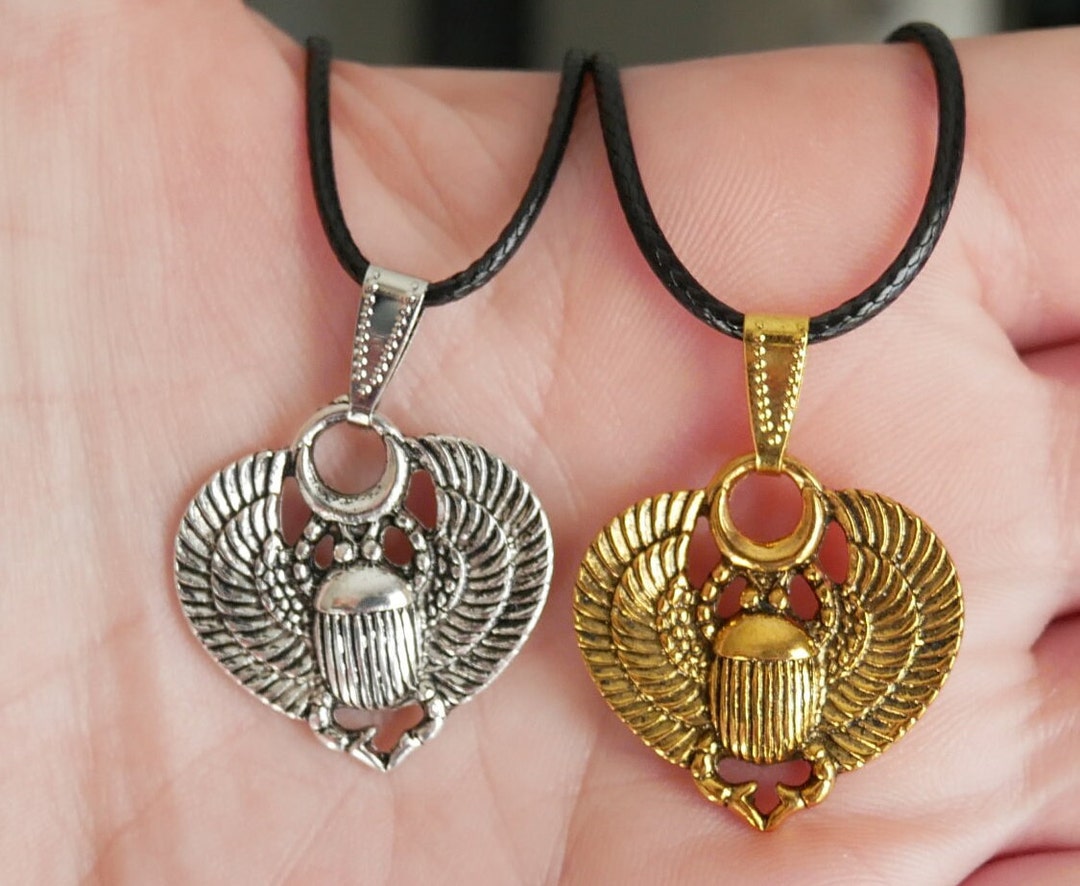 Scarab Beetle Pendant Amulet With Necklace - Etsy