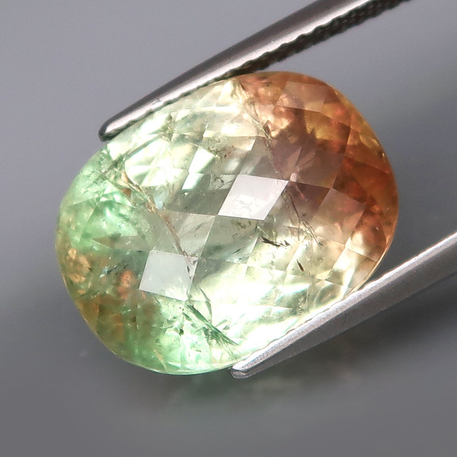 9.55cts Natural Tourmaline multi-tri Color Sparkling Oval | Etsy