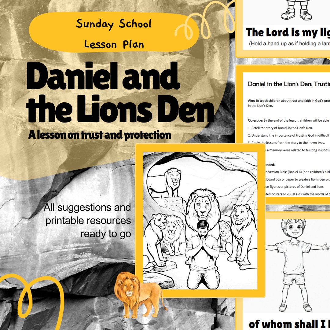 Daniel in the Lions Den: Sunday School Lesson Plan - Etsy Canada