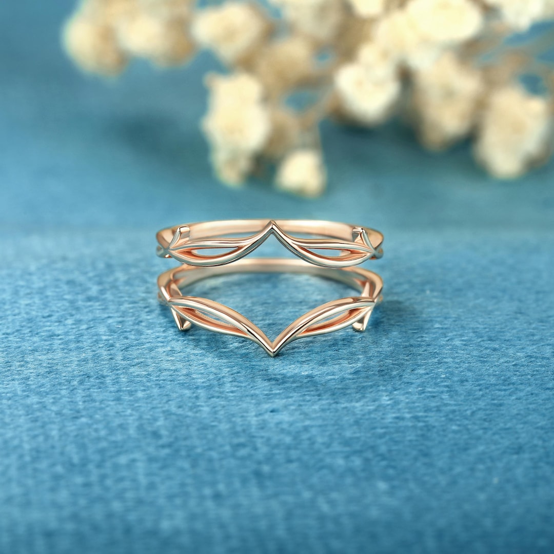 Plain Enhancer Wedding Band, Minimalist Solid Gold Ring, Dainty ...