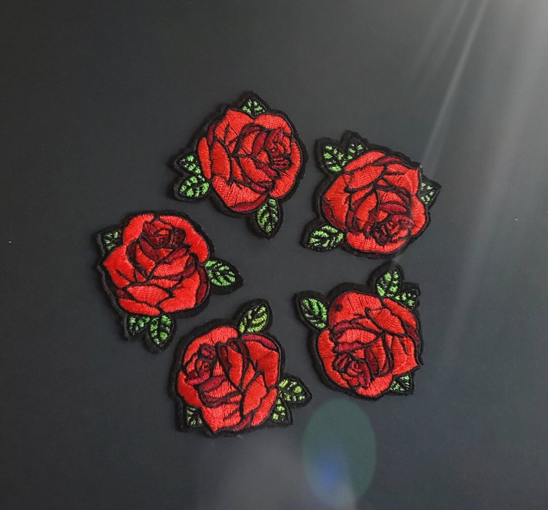 5pcs Two Tone Red Roses Embroidered Iron on Patches - Etsy