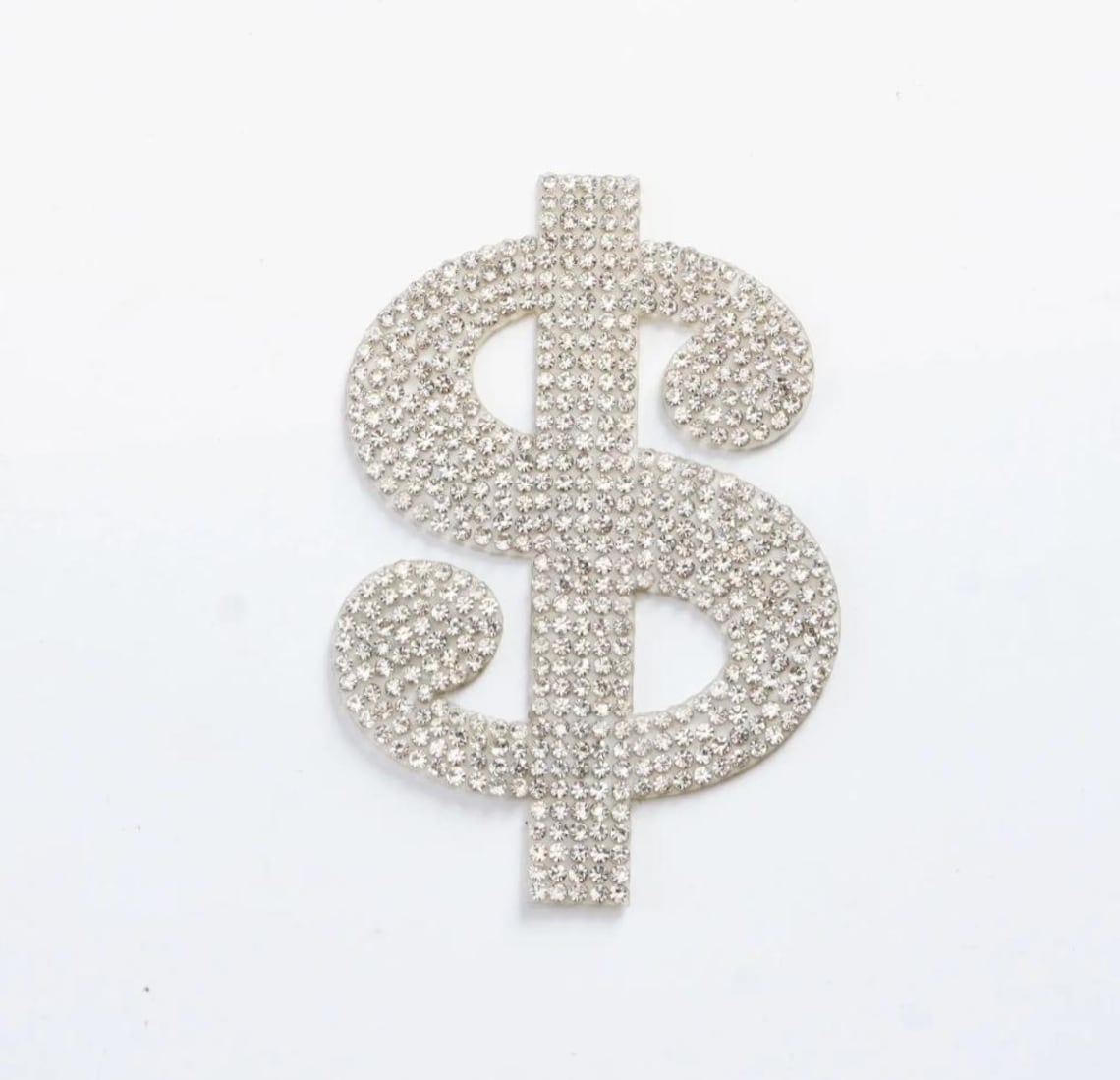 Silver Rhinestone Dollar Sign Embroidered Iron on Patch - Etsy