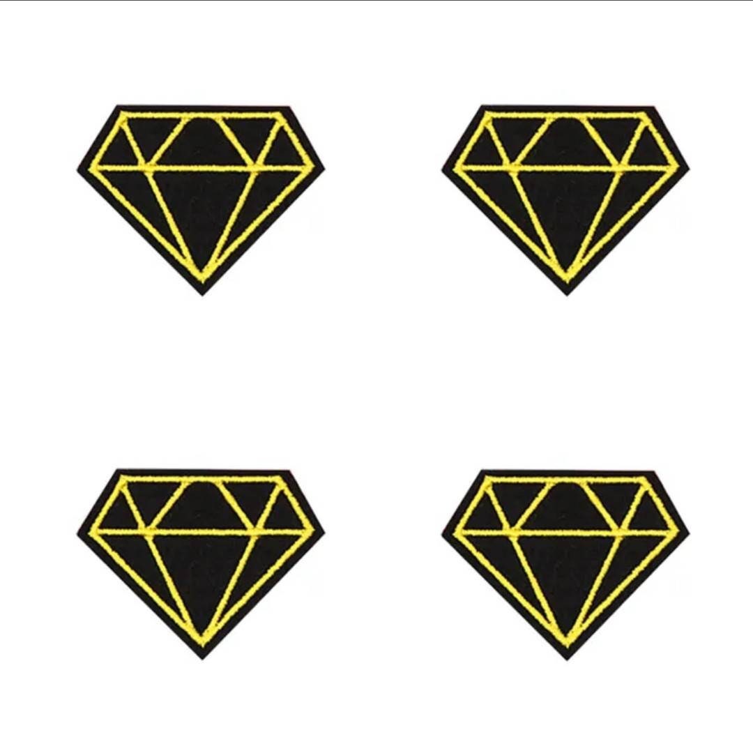 Set of 4 Gold and Black Diamonds Embroidered Iron on Patches - Etsy