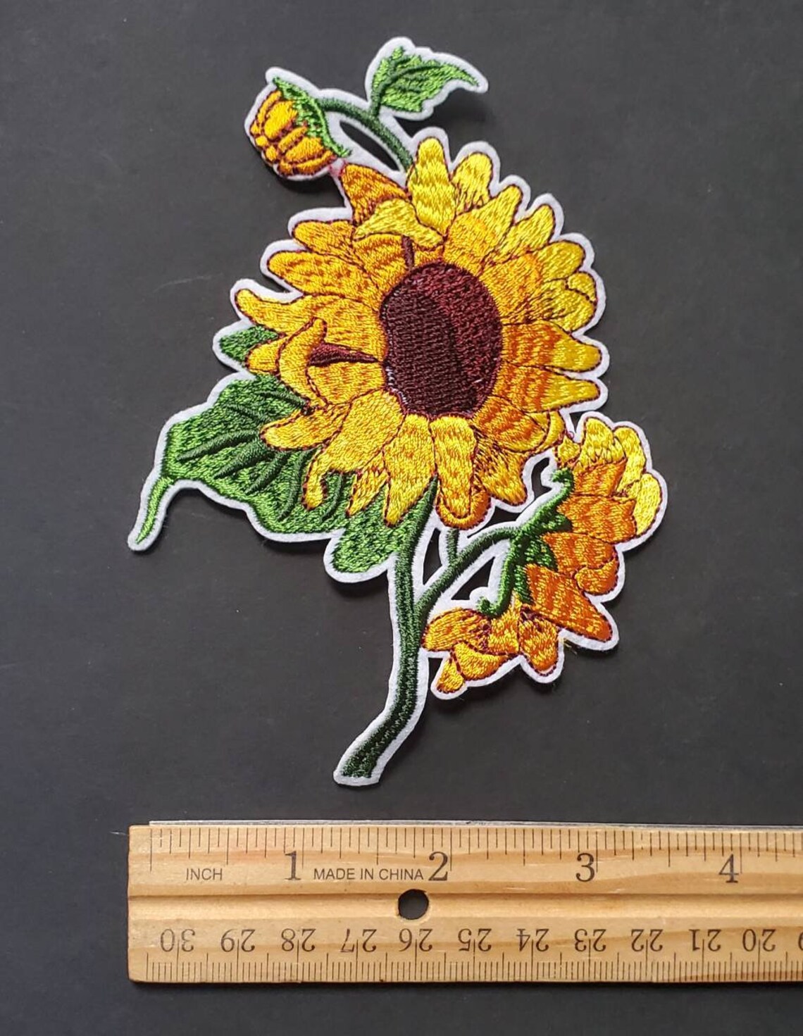 Sunflower Embroidered Iron on Patch - Etsy