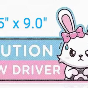 Cute Bunny New Driver Car Reflective Magnetic Decal - Etsy