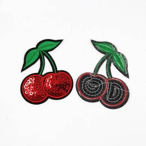 3pcs Red Cherries Sequin Embroidered Iron on Patches - Etsy