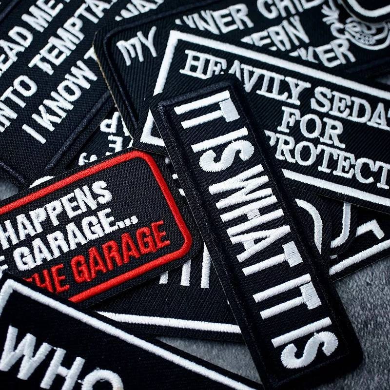 Funny Humor Quotes Punk Emo Embroidered Iron on Patches Bundle - 15pcs ...