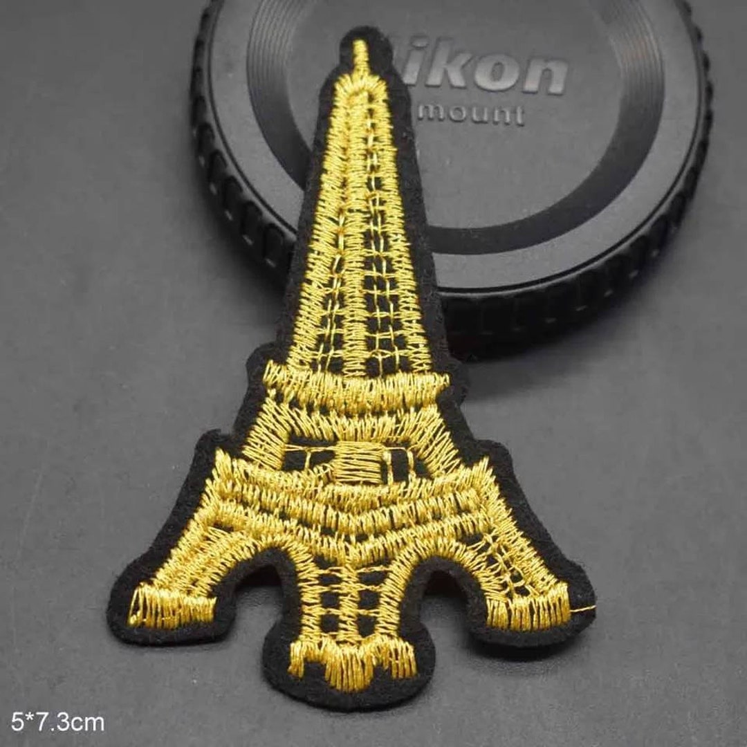 Gold Eiffel Tower Paris Embroidered Iron on Patch - Etsy