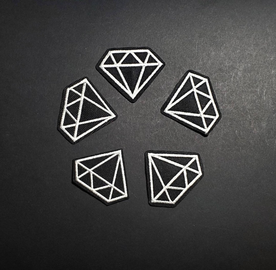 5pcs Black Diamond Embroidered Iron on Patches - Etsy