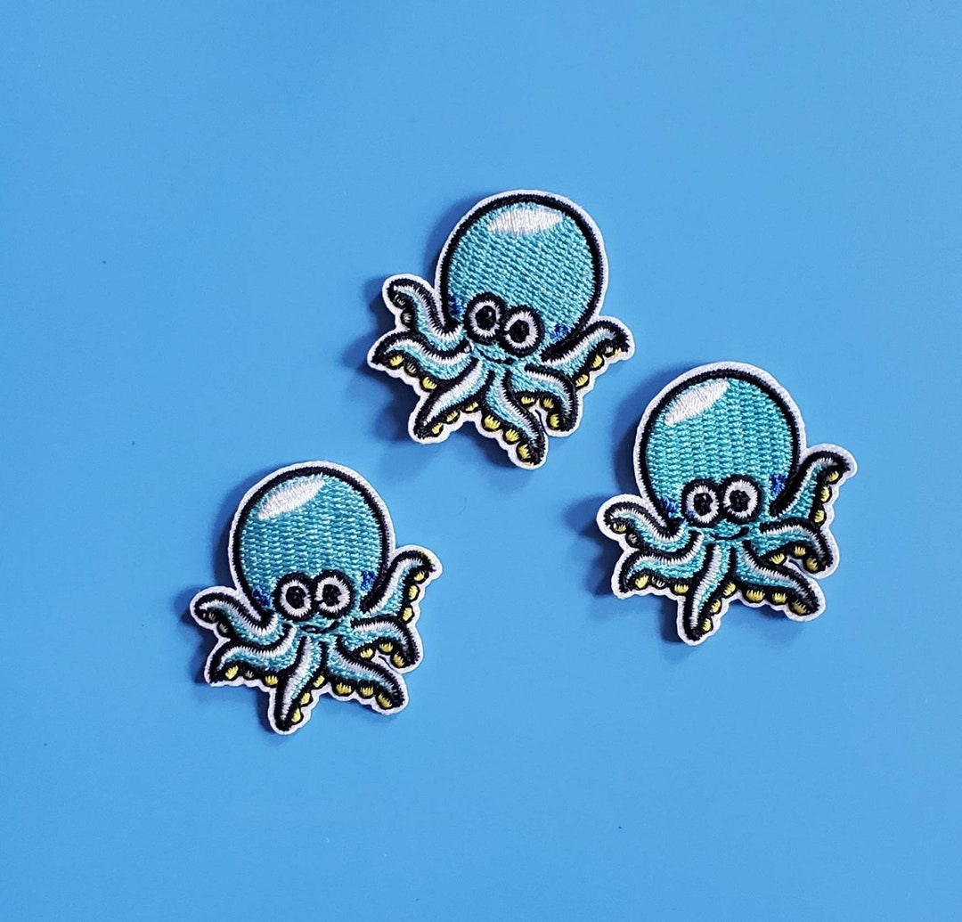 Set of 3 Cute Baby Octopus Embroidered Iron on Patches - Etsy