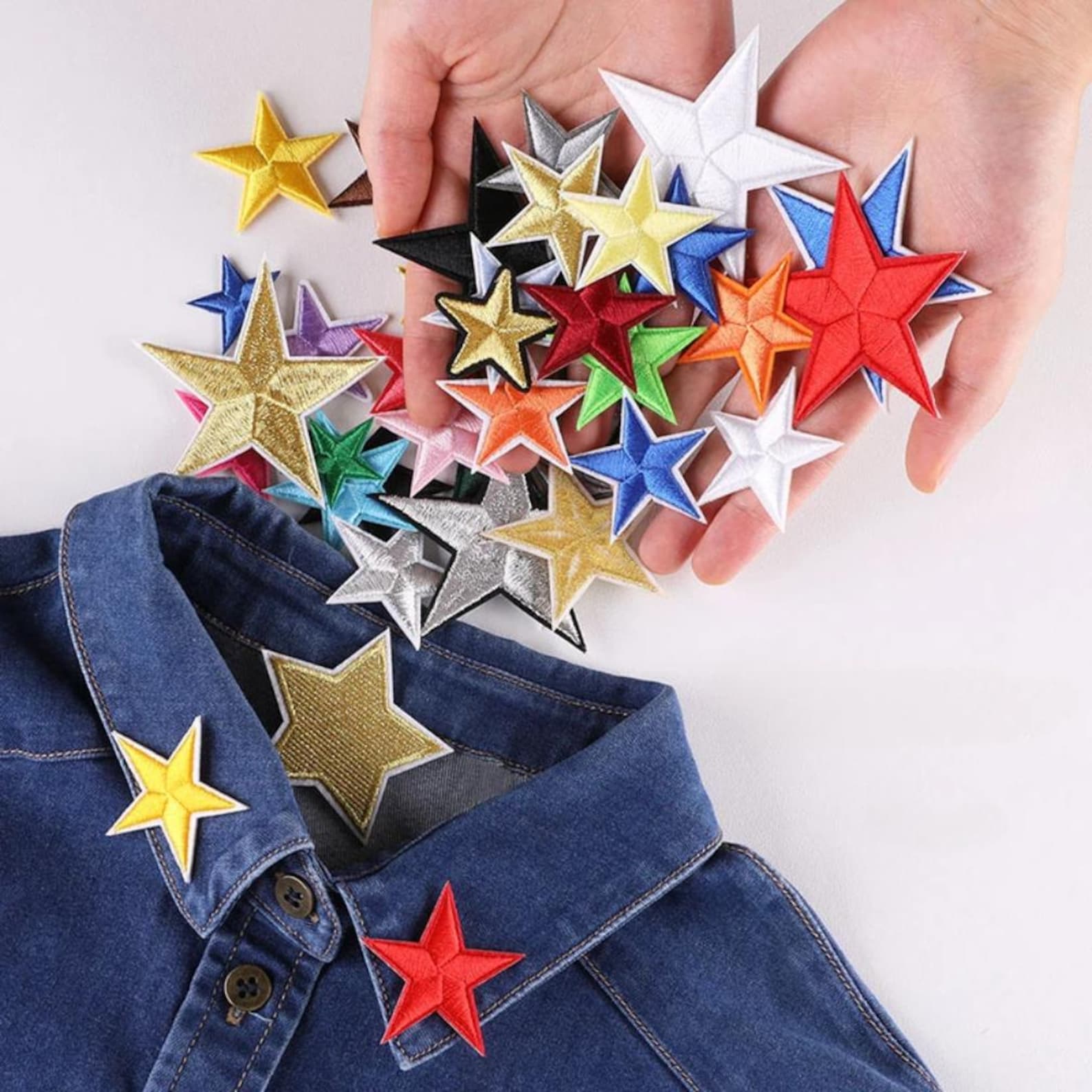 Stars Embroidered Iron on Patches Bundle - 20pcs - Etsy