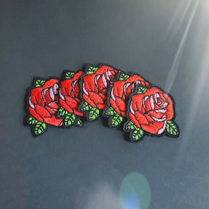 5pcs Two Tone Red Roses Embroidered Iron on Patches - Etsy