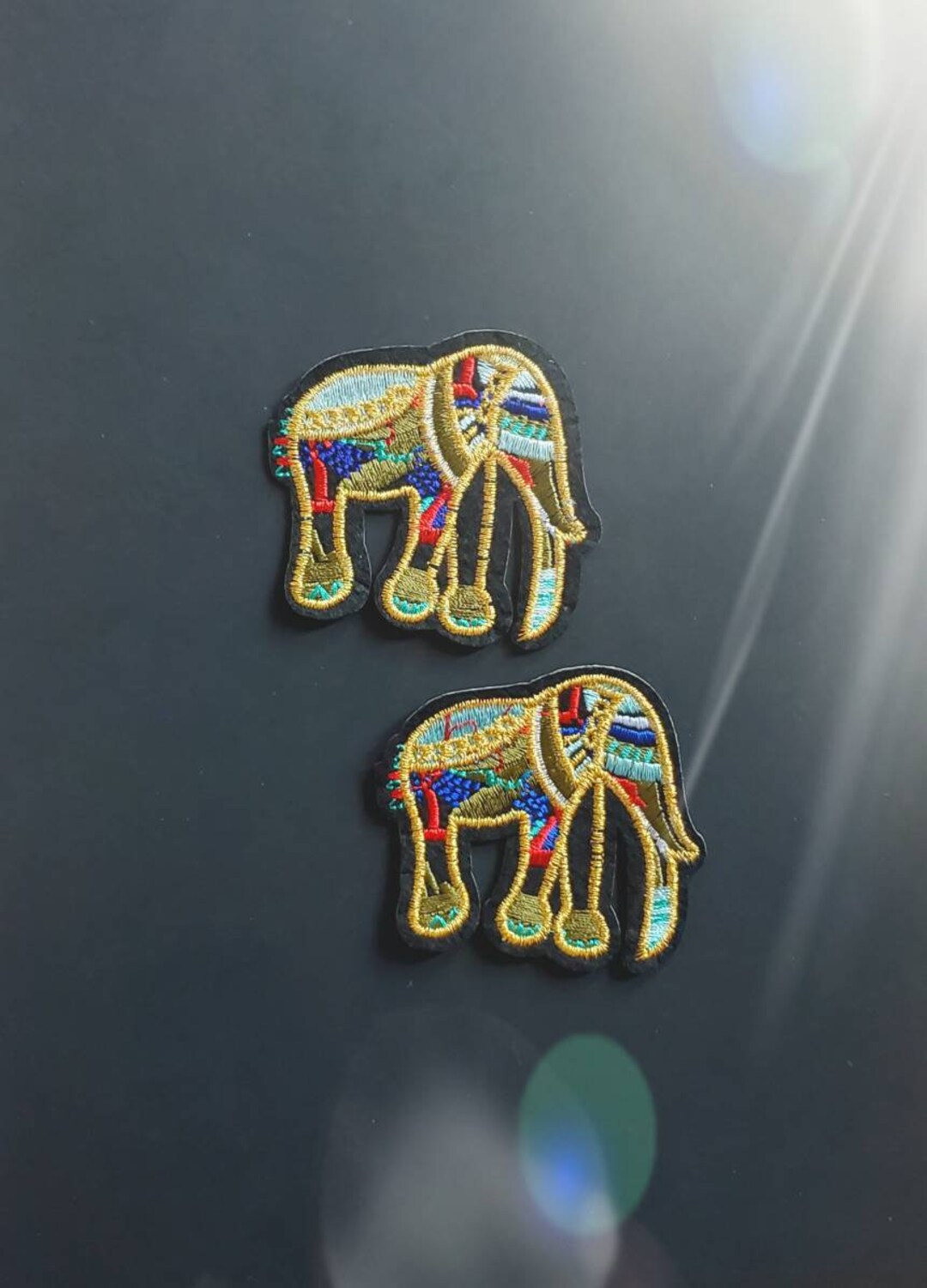 Set of 2 Beautiful Gold Elephant Embroidered Iron on Patches - Etsy