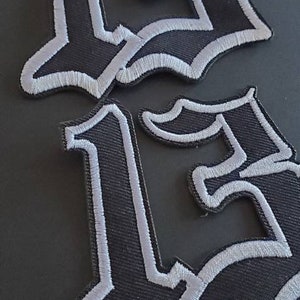 Number 13 Thirteen Embroidered Iron on Patches - 2pcs - Etsy