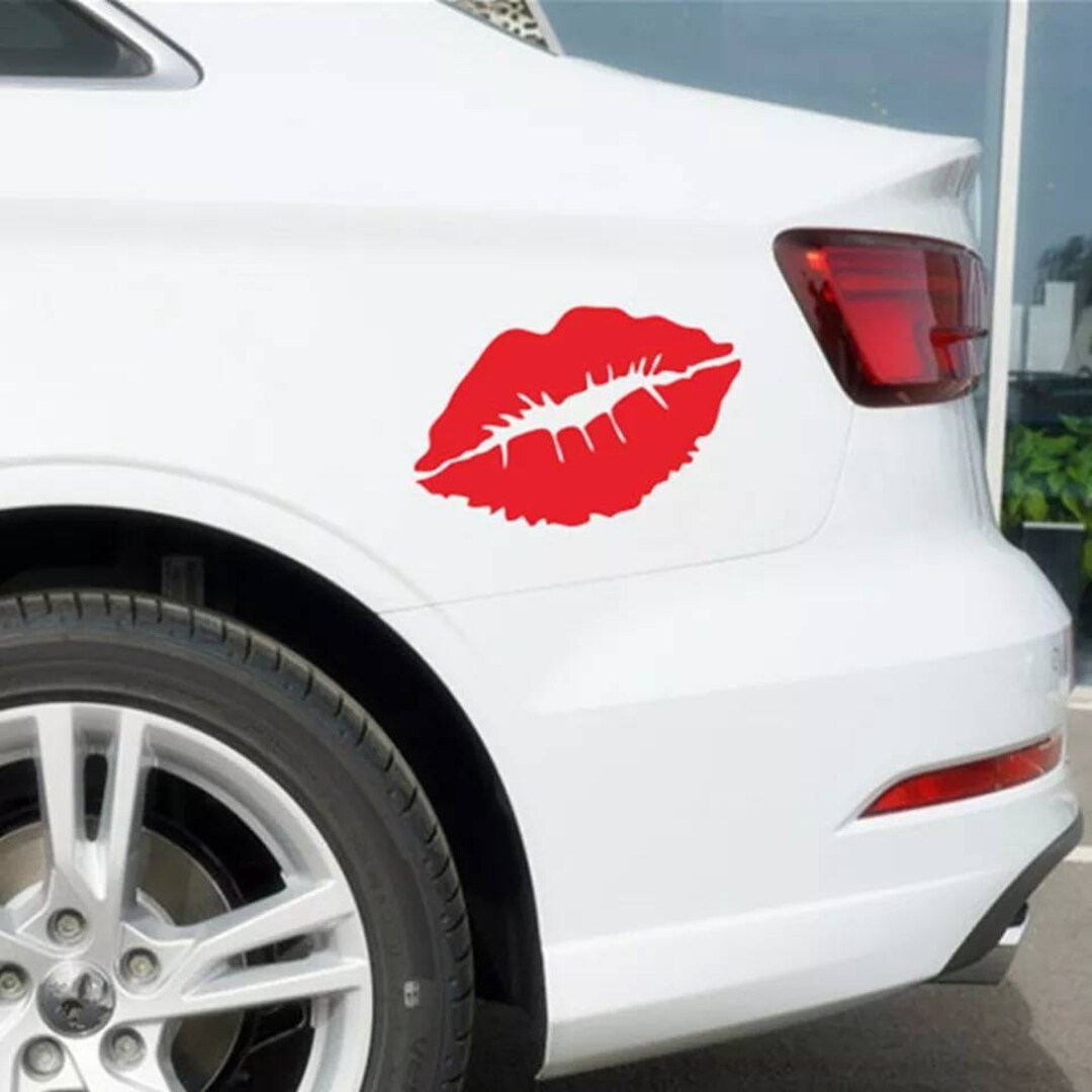 Red Lips Kiss Car Laptop Decal Vinyl Sticker - Etsy