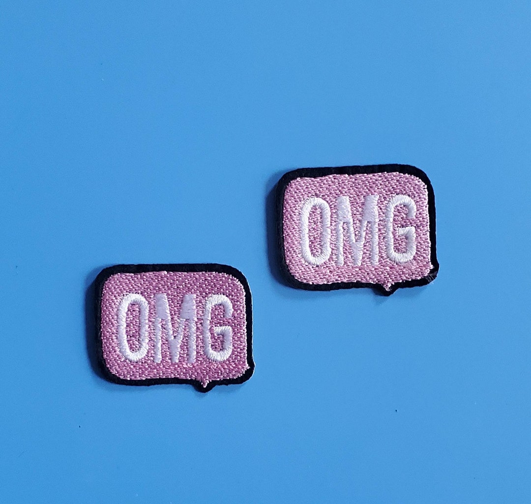 OMG Pink Embroidered Iron on Patches 2pcs - Etsy