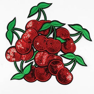 3pcs Red Cherries Sequin Embroidered Iron on Patches - Etsy