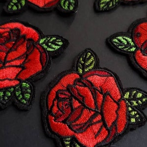 5pcs Two Tone Red Roses Embroidered Iron on Patches - Etsy