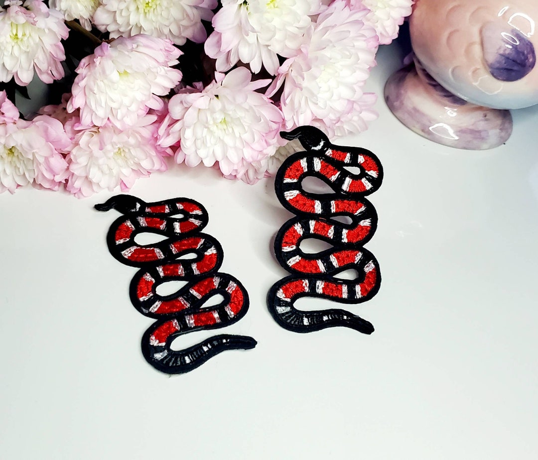 Red and Black Snakes Embroidered Iron on Patches 2pcs - Etsy