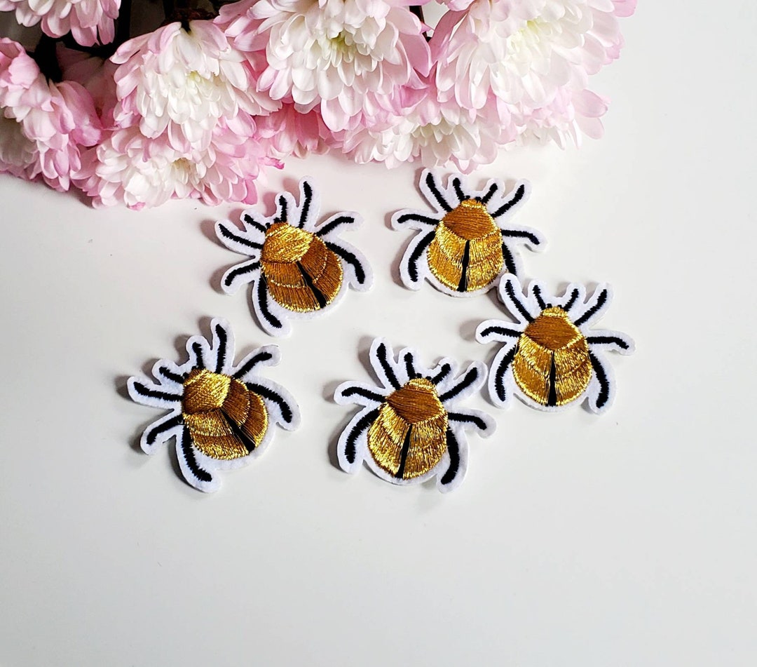 Set of 5 Gold Beetles Ticks Bugs Embroidered Iron on Patches - Etsy