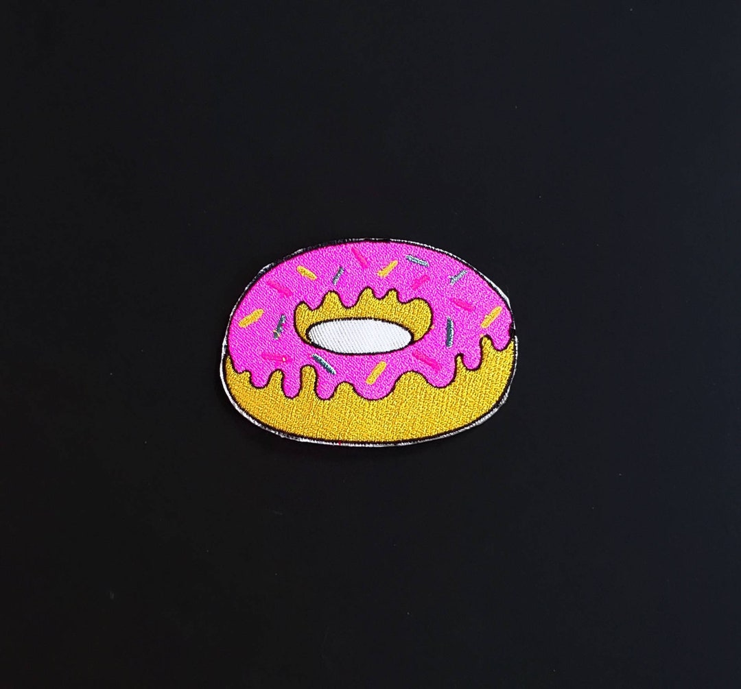 Pink Glazed Donut Embroidered Iron on Patch - Etsy