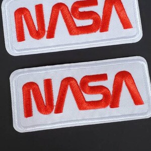Sets of 2 NASA Red and White Embroidered Iron on Patches - Etsy