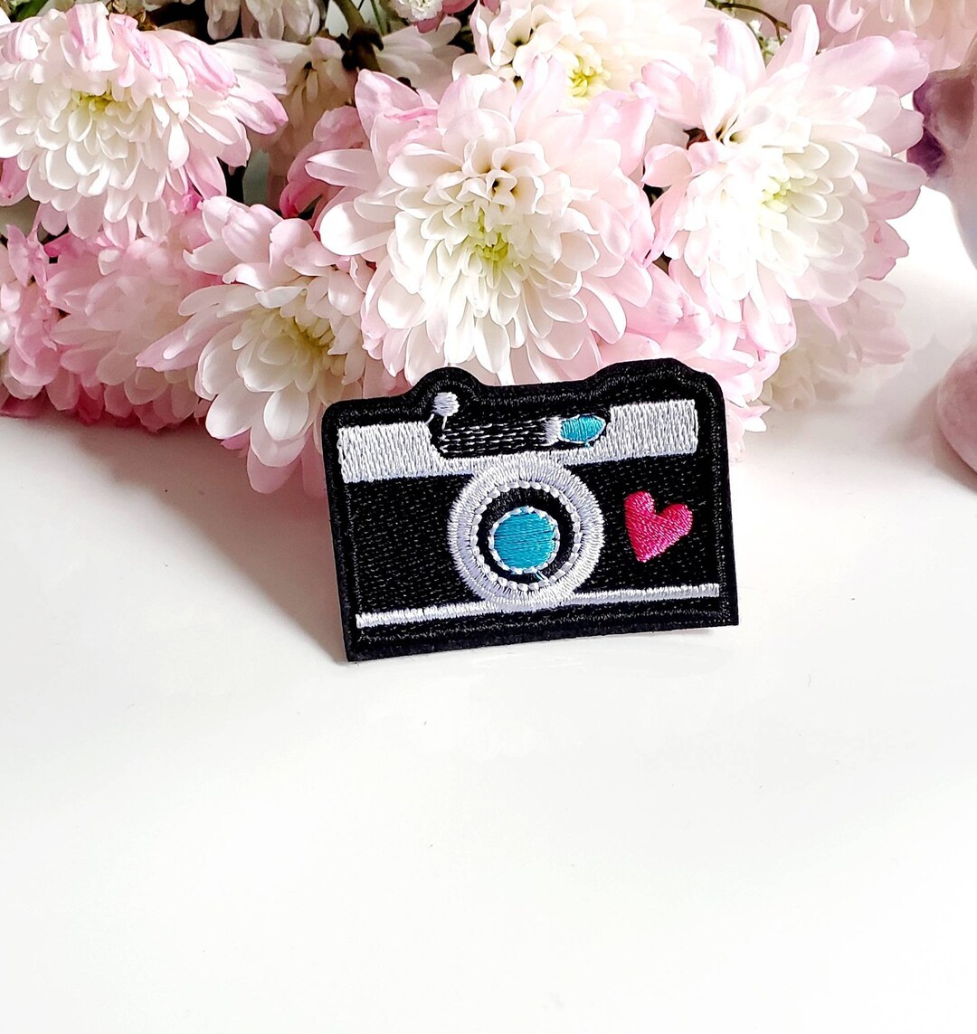 Camera Tiny Heart Embroidered Iron on Patch - Etsy