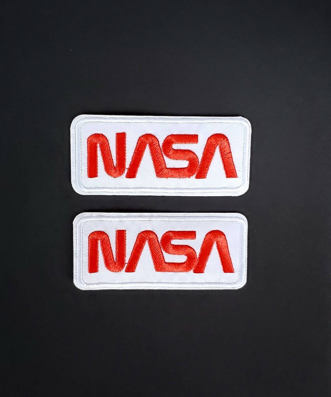 Sets of 2 NASA Red and White Embroidered Iron on Patches - Etsy