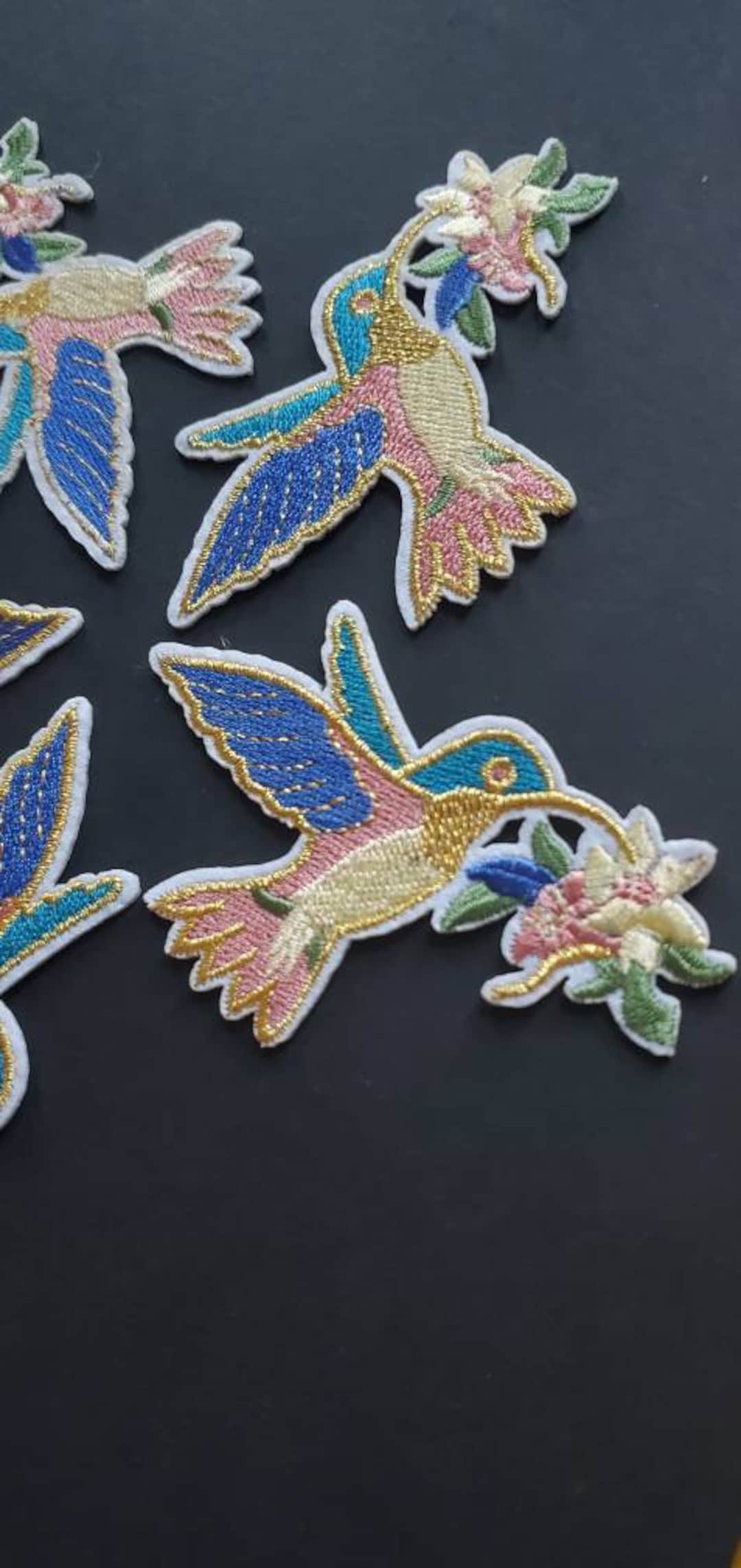 Rainbow Humming Bird Gold Trim Embroidered Iron on Patch - Etsy