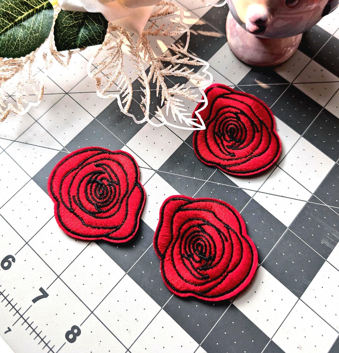 3pcs Red Roses Embroidered Iron on Patches - Etsy