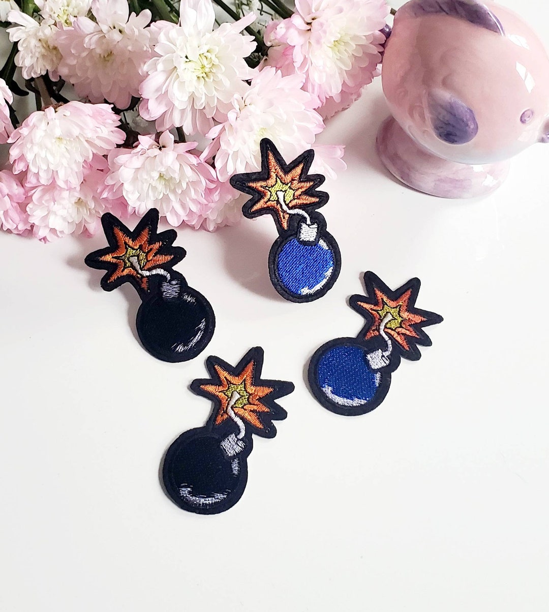 Set of Two Dynamite Bombs TNT Embroidered Iron on Patches - Etsy