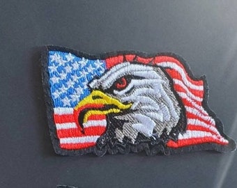 Bald Eagle American Flag Patch Patriot USA Freedom Embroidered Iron on ...